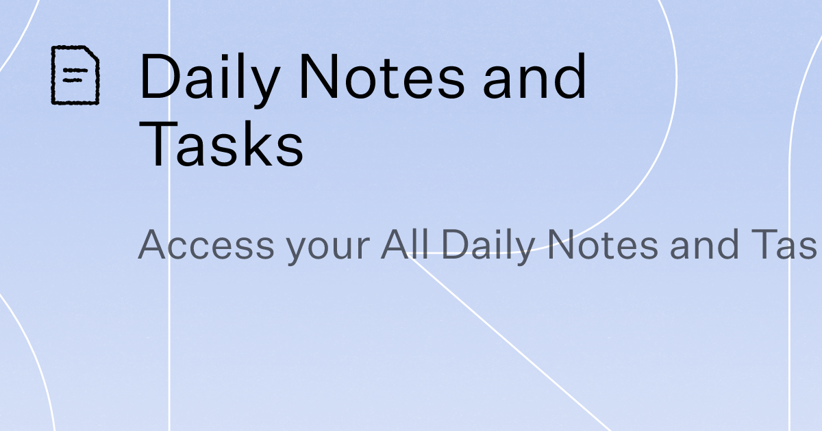 Daily Notes and Tasks - Craft